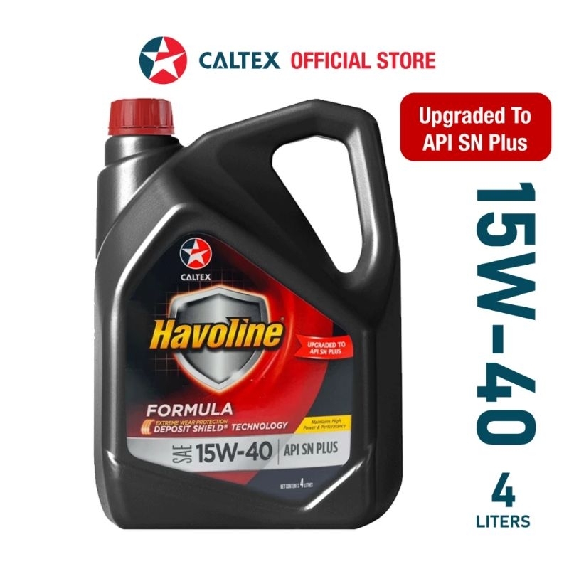 Caltex 15w-40 engine oil havoline formula SAE API SN plus mineral 4 ...
