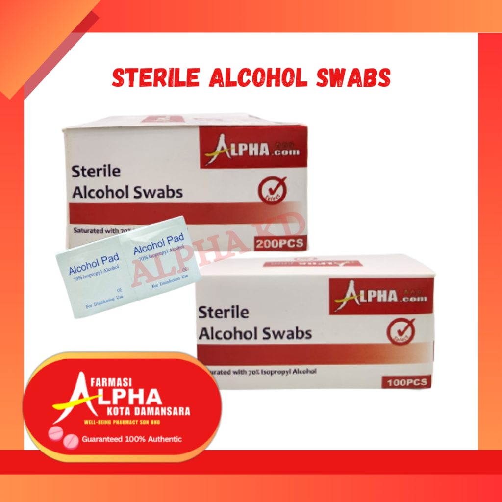 Alpha Sterile Alcohol Swabs 70% Isopropyl Alcohol | Shopee Malaysia