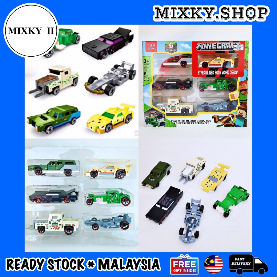 6pcs MINECRAFT DIE CAST METAL SUPER HERO MINI MINECRAFT CARTOON CAR ...