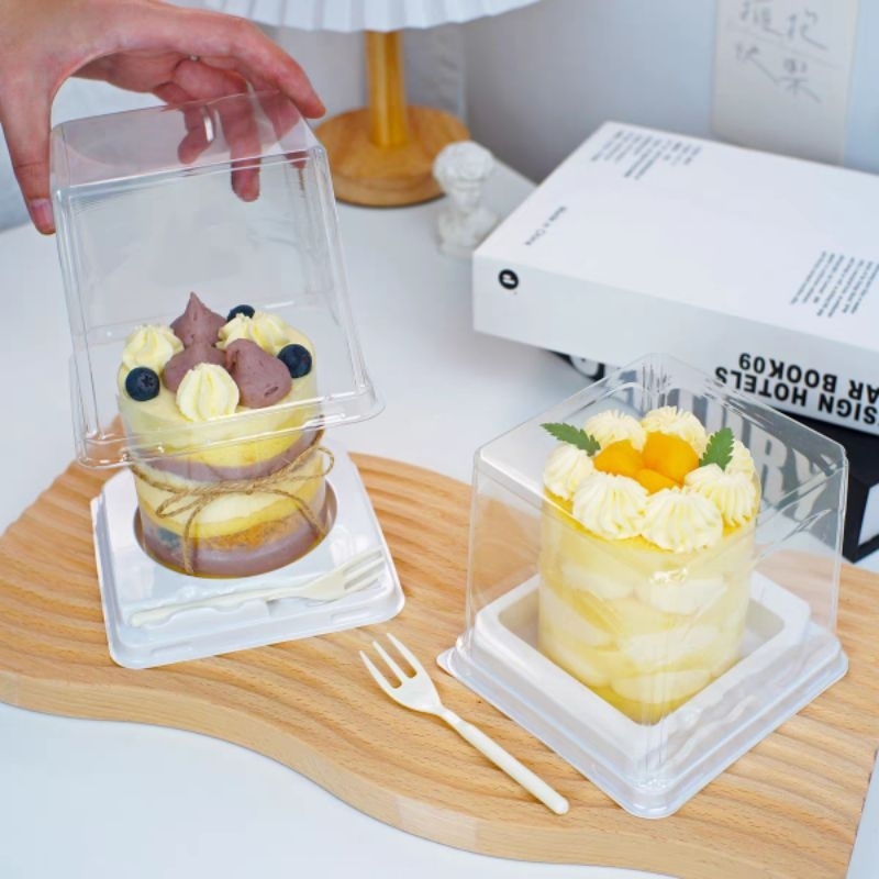3 inch mini dessert packaging gift box mini transparent cake box bekas ...