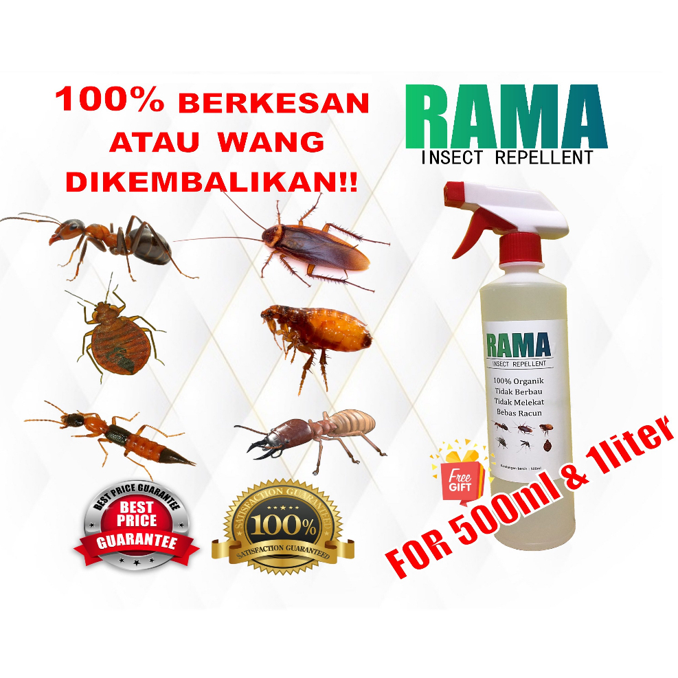 RAMA Insect Repellent | Spray Serangga Organik (TERBAIK Untuk Kutu, Semut, Pepijat, Lipas dan ...