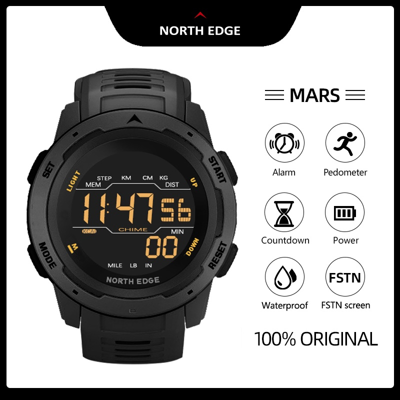 (READY STOCK) NORTH EDGE MARS Men's Digital Watch Rugged Outdoor Watch ...