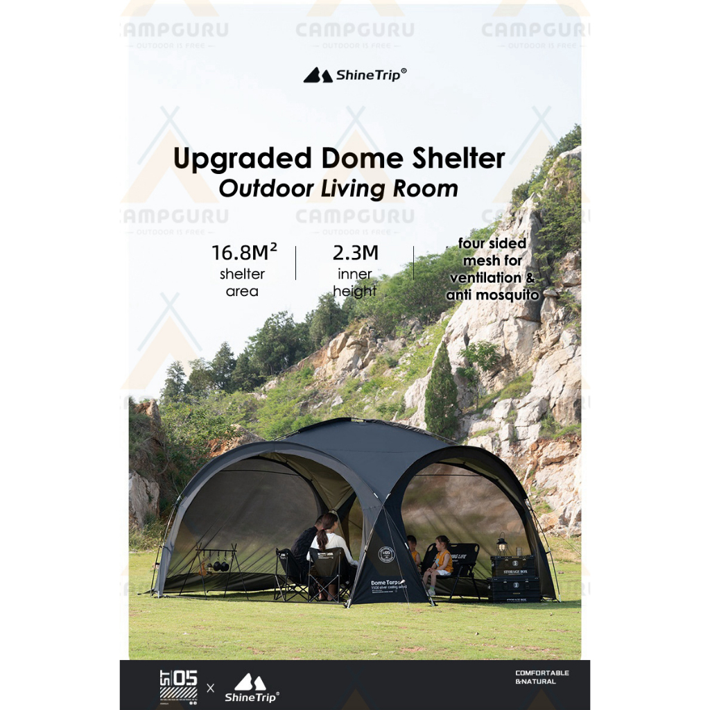 ShineTrip Dome Shelter Outdoor Tarp 05 Series A470-H00 PU3000mm Camping ...