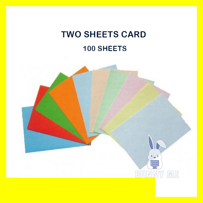 [BUNNY] A4 TWO SHEET CARD 120GSM 100 SHEETS / ASSORTED COLOUR PAPER ...