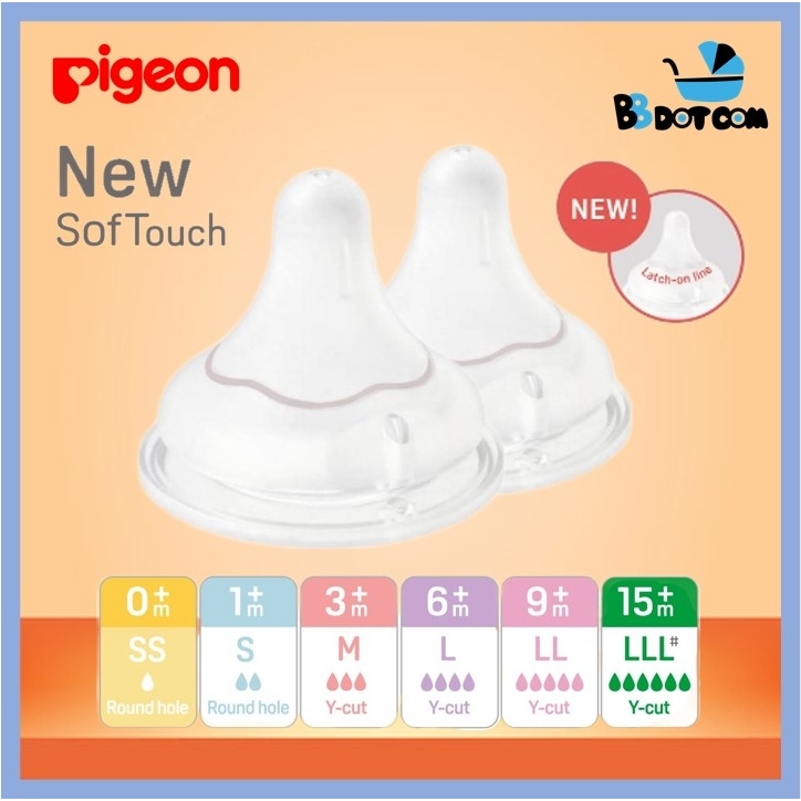 Pigeon SoftTouch Peristaltic Plus Wide Neck Silicone Nipple / Teat | Shopee Malaysia