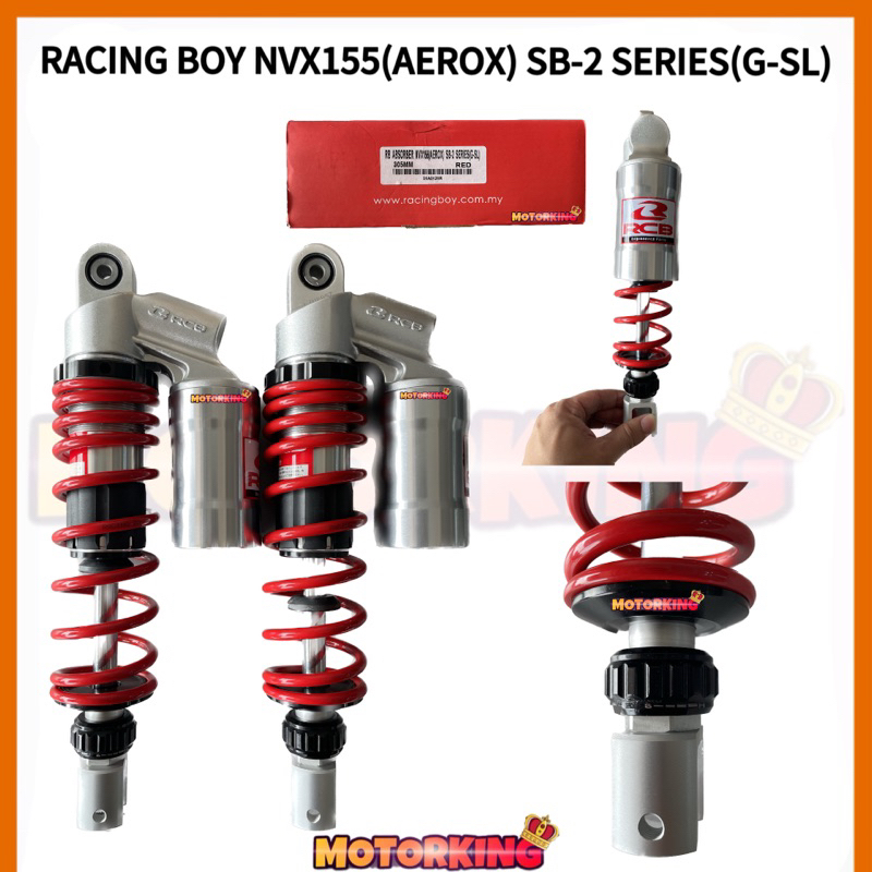 RACING BOY ABSORBER YAMAHA NVX155 (AEROX) SB-2 SERIES 305MM ADJUSTABLE ...