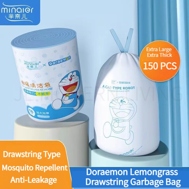 150pcs Drawstring Garbage Bag Household Automatic Closing Plastic ...