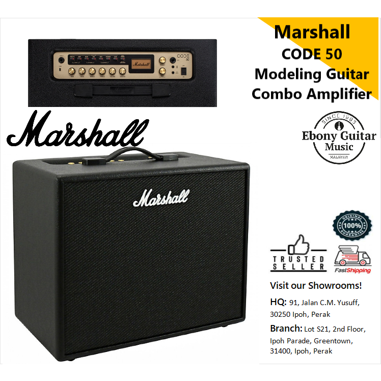 Marshall Code 50 - 50 Watt, 1x12" Modeling Guitar Combo Amplifier (Code50/Code-50) | Shopee Malaysia