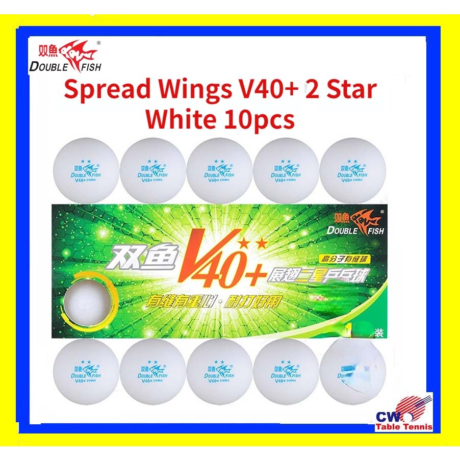 DOUBLE FISH Spread wing V40+ 2-Star New Materials Plastic Table Tennis Ball Ping Pong Balls PING ...