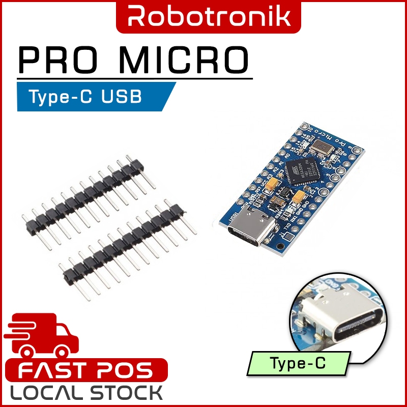 Pro Micro ATmega32U4 (Micro / Type-C USB) Controller Board - Arduino ...
