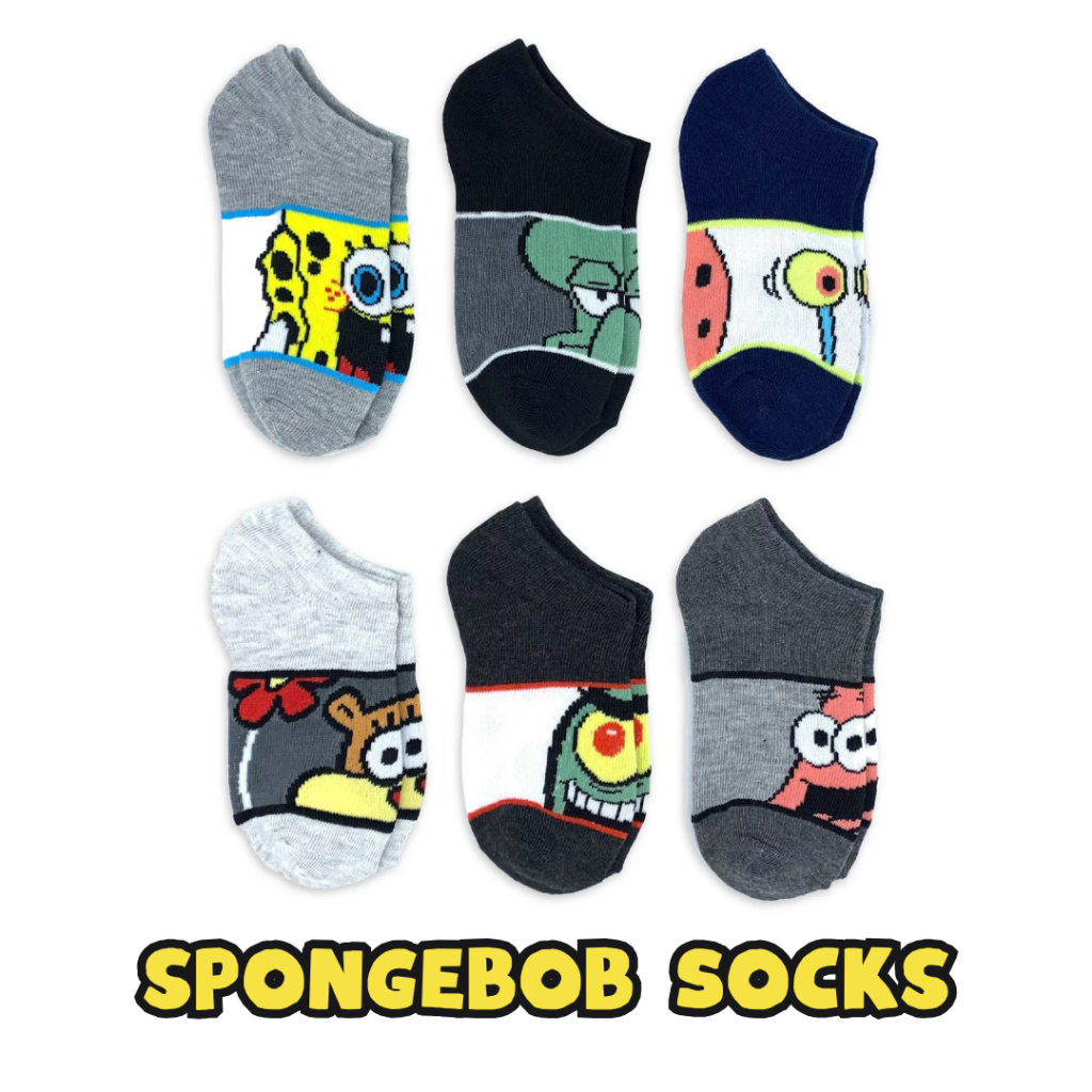 ️SPONGEBOB ️ 6-Pair Nickelodeon Spongebob Squarepants Patrick Squidward ...