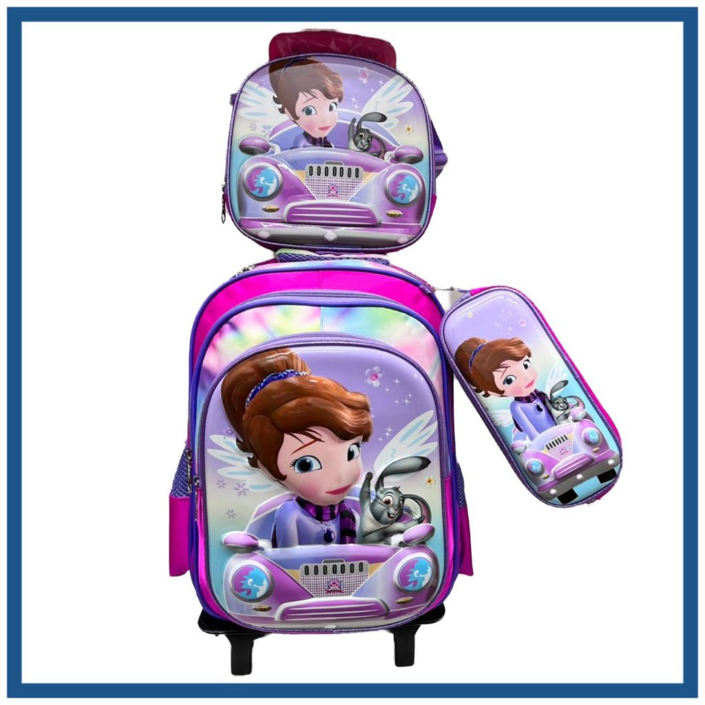 Beg Sekolah Roda 6 Wheels Trolley School Bag Staircase Bag Sekolah ...