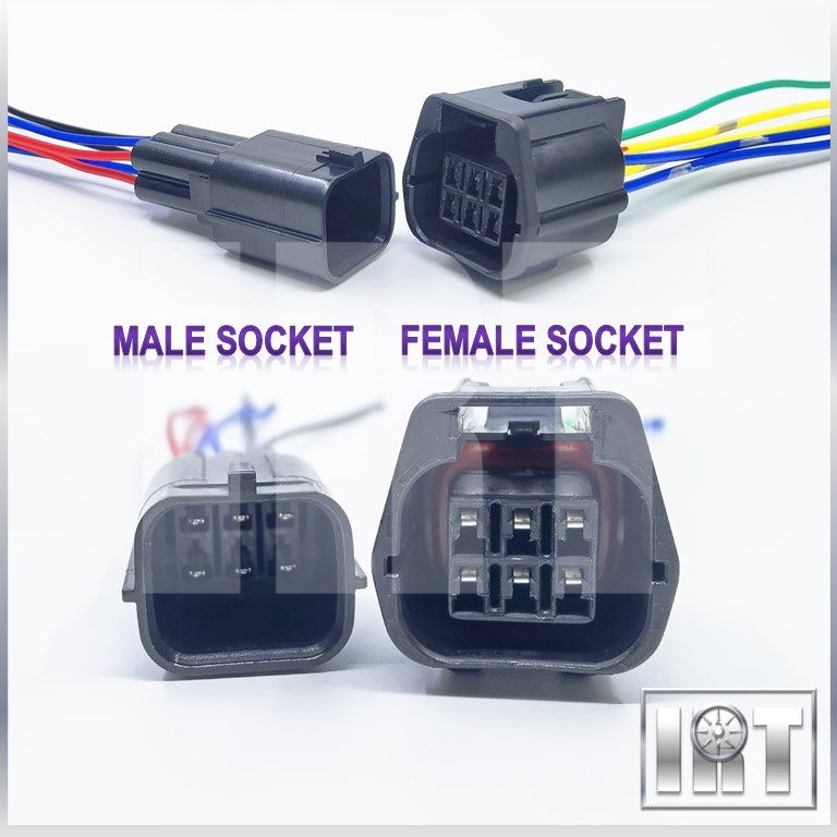 6 Pin Headlamp Bulb Holder Socket Ranger Ford Headlight Soket Lampu ...