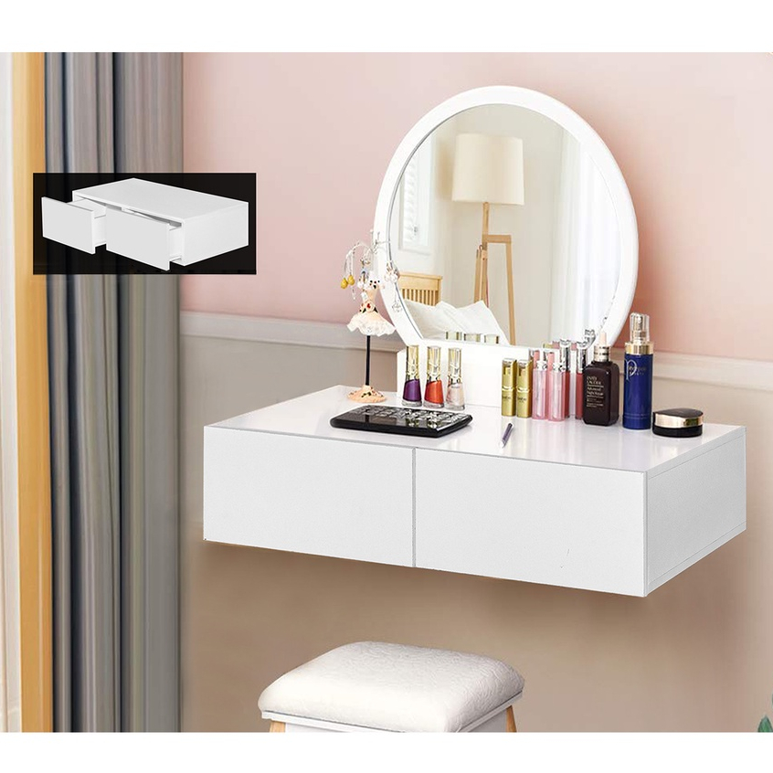 POPI Hanging Dressing Table Meja Makeup Table Wall Cabinet Wall Table Bedside Table Meja Kecil ...