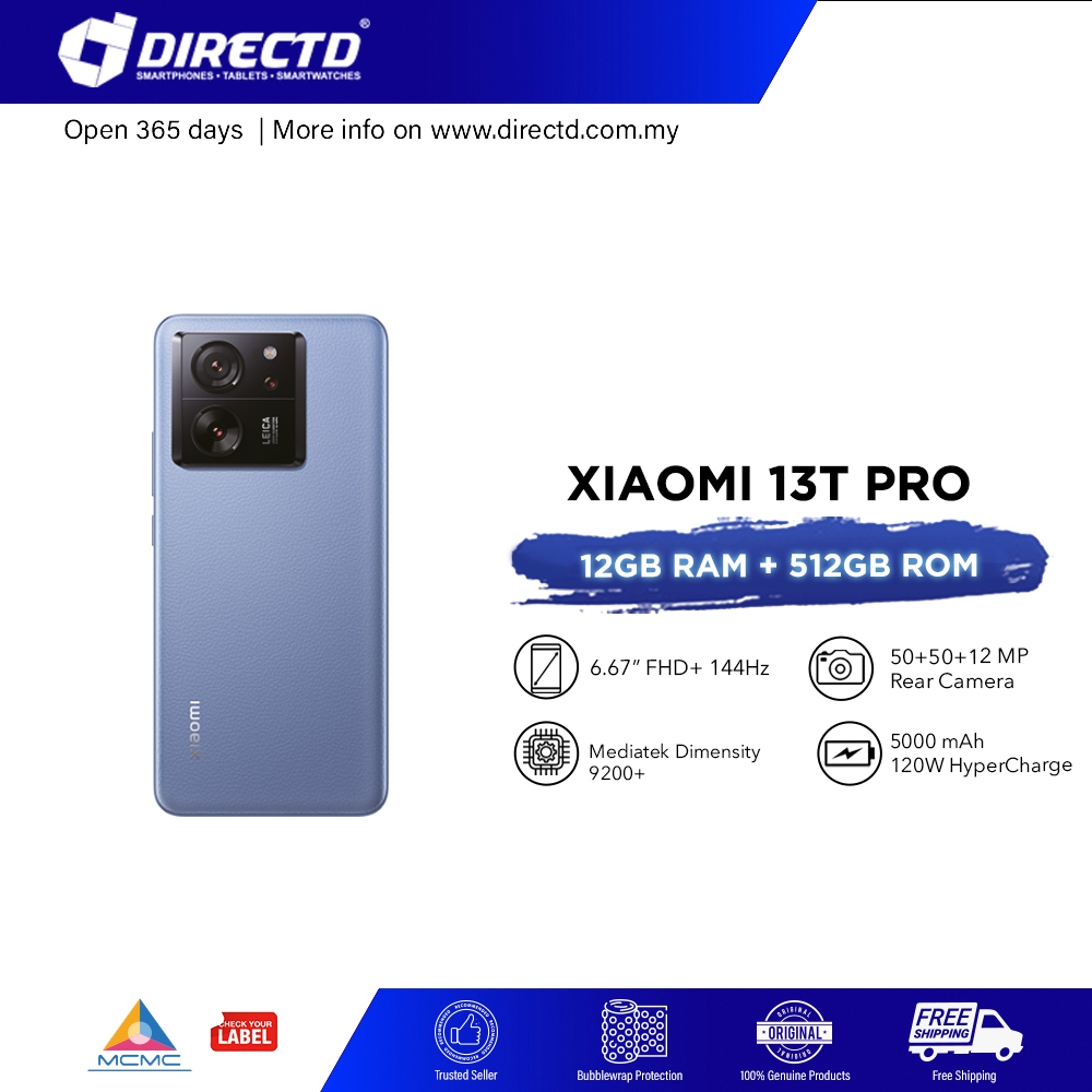 NEW Xiaomi 13T Pro [12GB/16GB RAM | 512GB/1TB ROM] | Shopee Malaysia