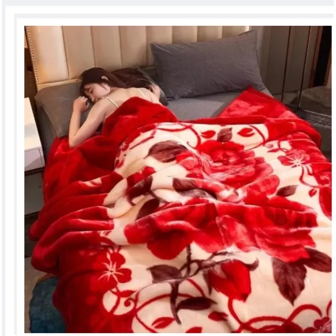 Random Colour Sherpa Fleece Throw Blanket Soft Double Sided Bed And