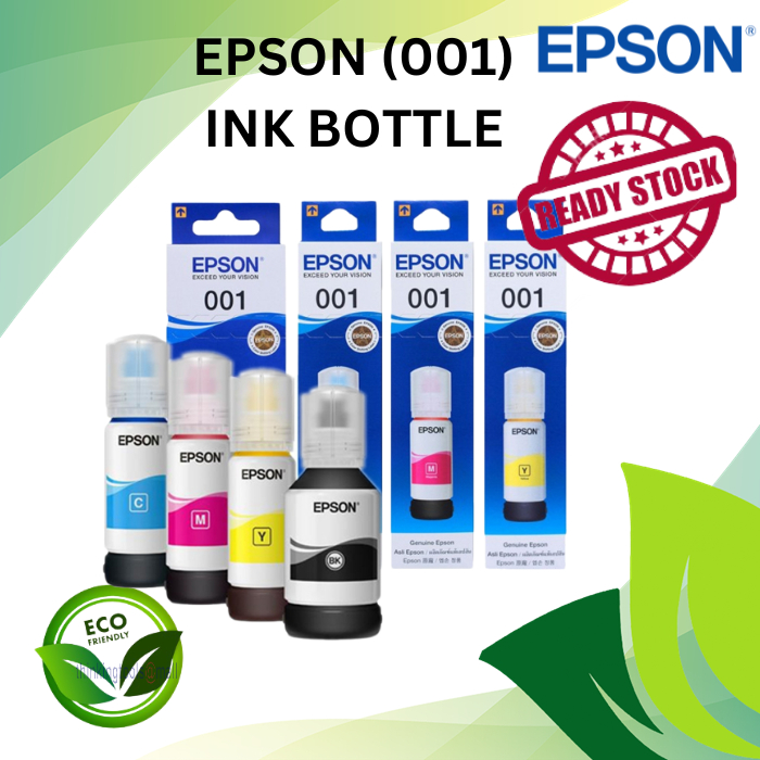 ORIGINAL Epson Ink 001 - L4150 L4160 L6160 L6170 L6190 Black Y100 Y200 ...
