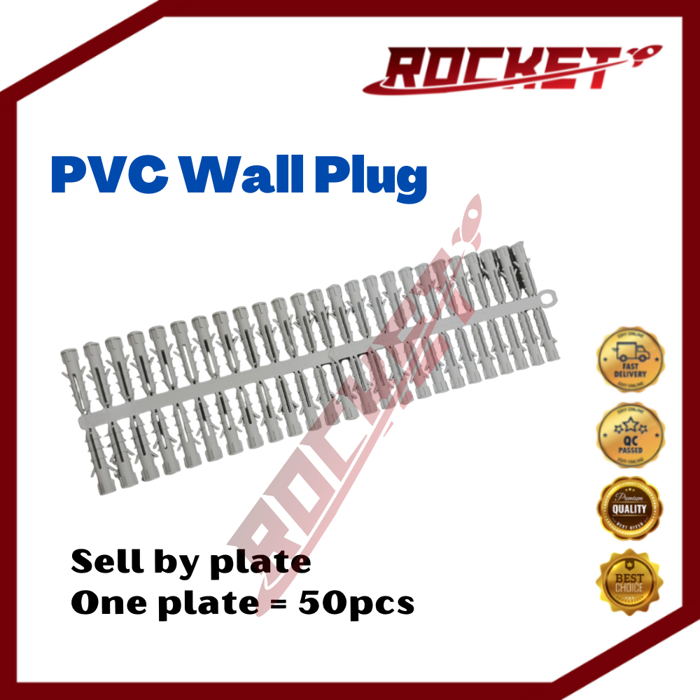 PVC Wall Plug Nylon High Quality 6mm Ready stock 50pcs | Shopee Malaysia