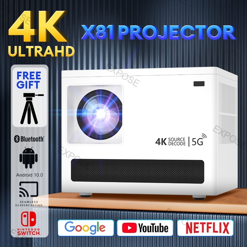 Wireless Projector Portable Wi-Fi Mini LED Projector with 4K Resolution ...