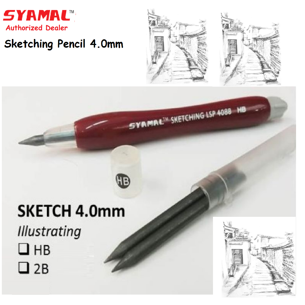 Syamal Illustrating Sketching Pencil Set 4.0MM HB 2B Best for Primary ...