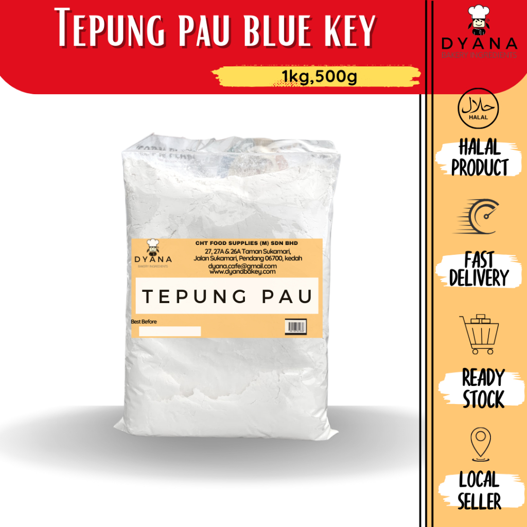 Tepung Pau | Pau Flour [Blue Key] 500g/1kg | Shopee Malaysia