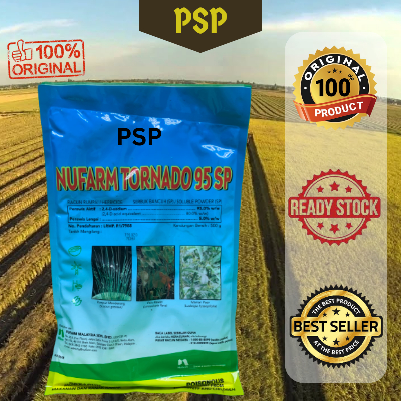 500g Nufarm Tornado 95SP 2,4-D-Sodium 95% Racun Rumput/Herbicide (lagi kuat dari Rumputox ...