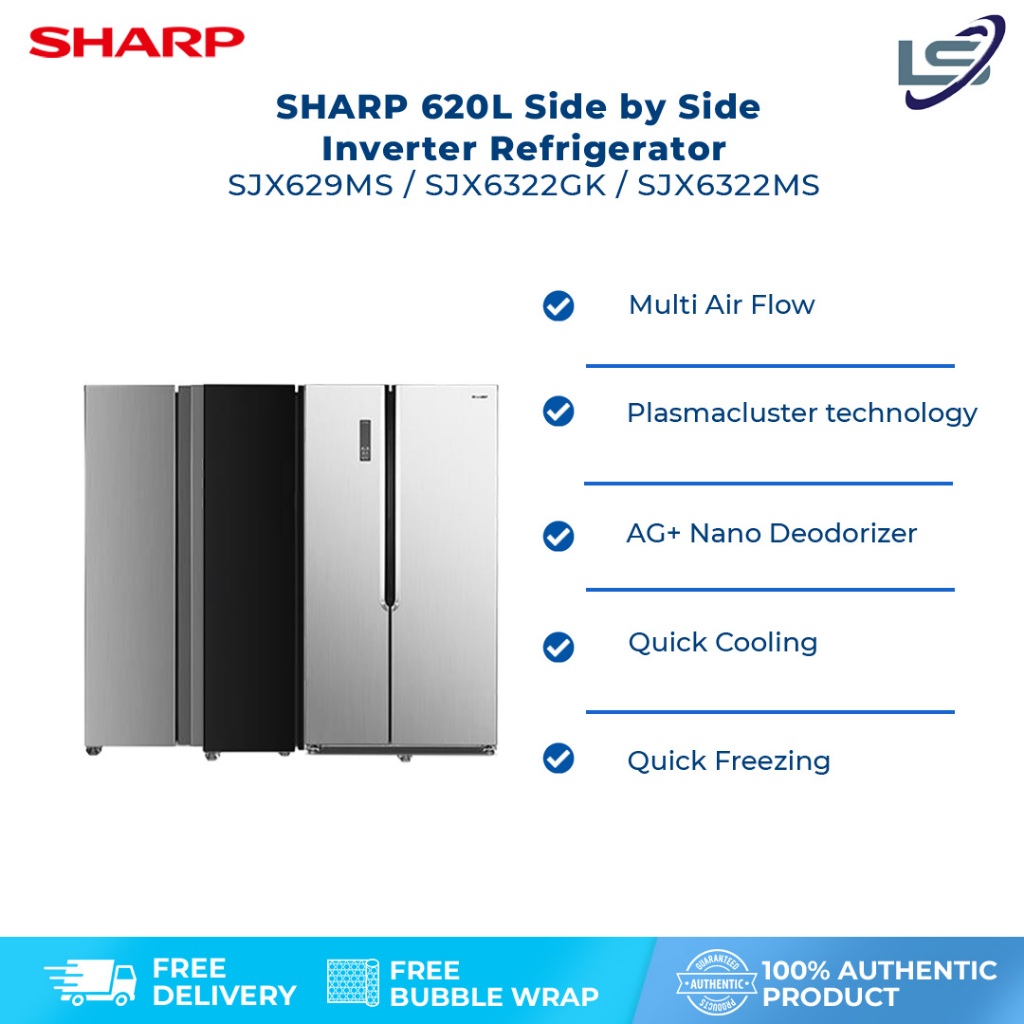 SHARP 620L Side by Side Inverter Refrigerator | Deep Freezing | Holiday ...
