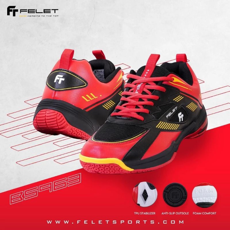 FELET Badminton Shoes BS963 -100%ORIGINAL | Shopee Malaysia