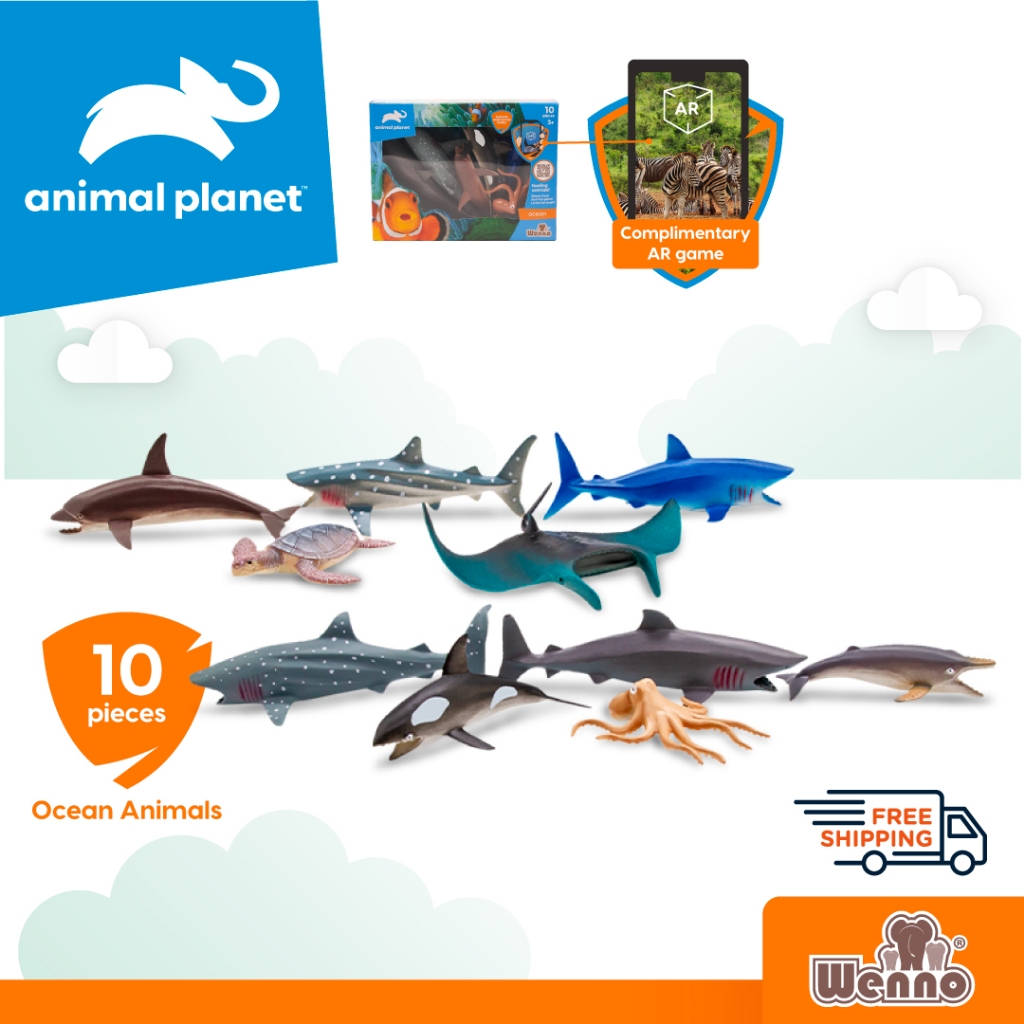 Wenno x Animal Planet 10pcs Ocean Animals in window box Educational ...
