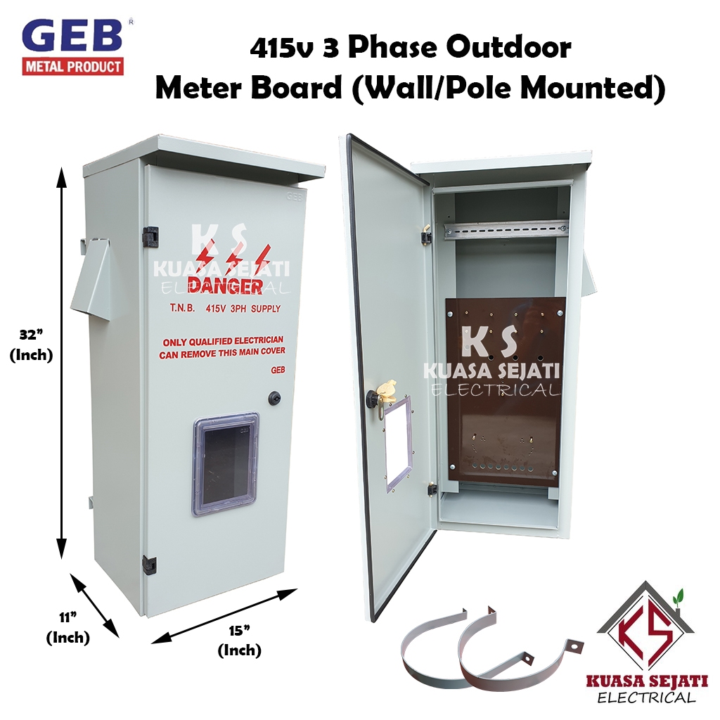GEB 321511 415v 3 Phase Outdoor KWH Meter Board (Wall/Pole Mounted ...
