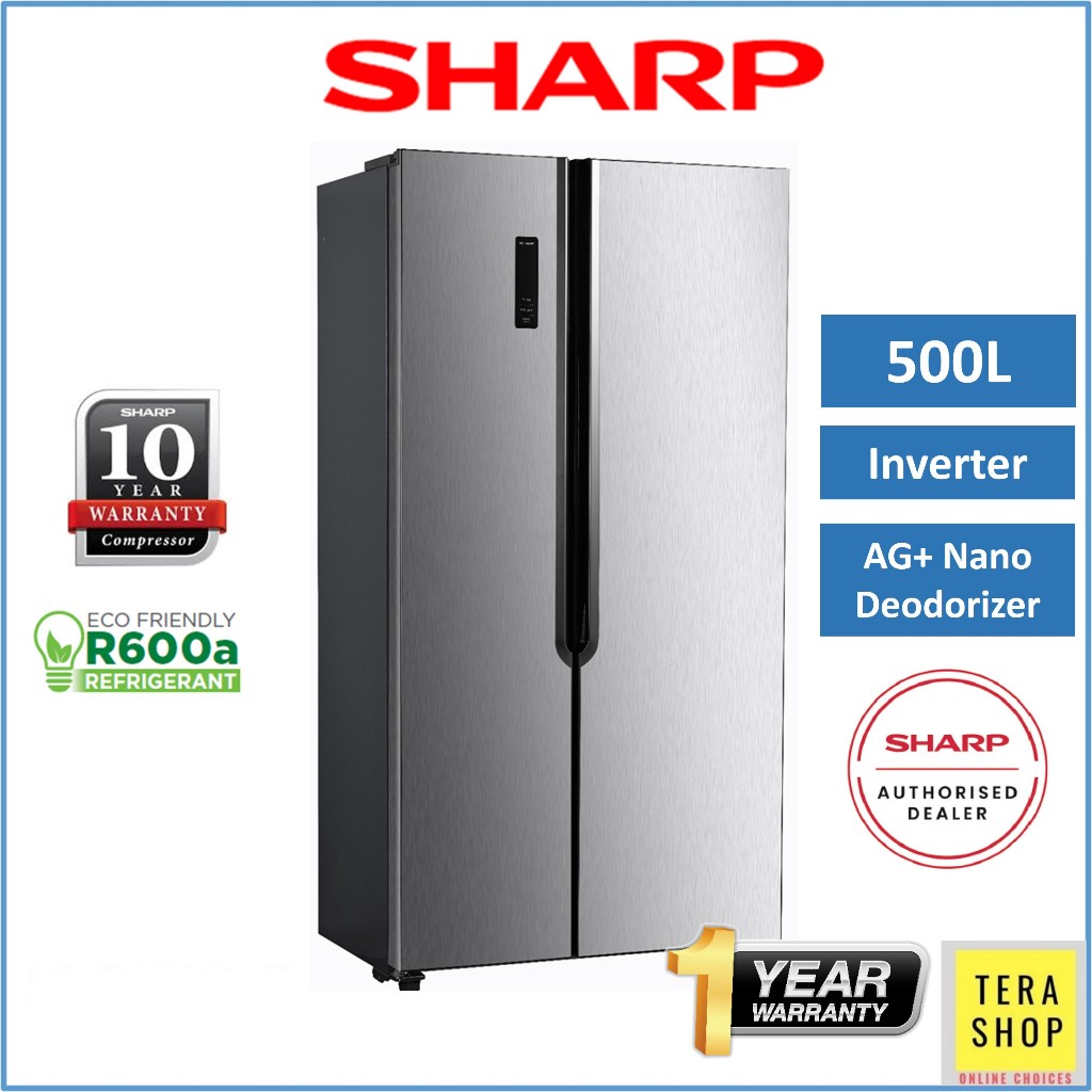 Sharp SJX508MS Side by Side Refrigerator 500L Fridge Peti Sejuk ...