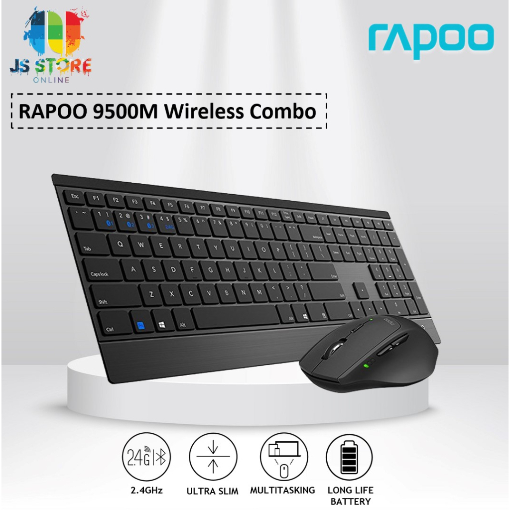 Rapoo 9500M Multi-Mode Wireless Keyboard & Mouse/ Intelligence Switch Multi Devices [READY STOCK ...