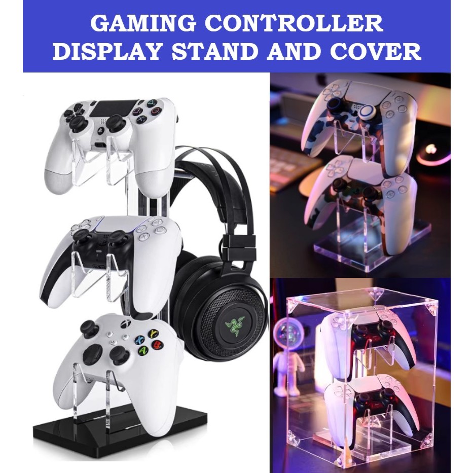 PS5/PS4/XBOX/NS PRO Gaming Controller Acrylic Display Stand Dust Cover ...