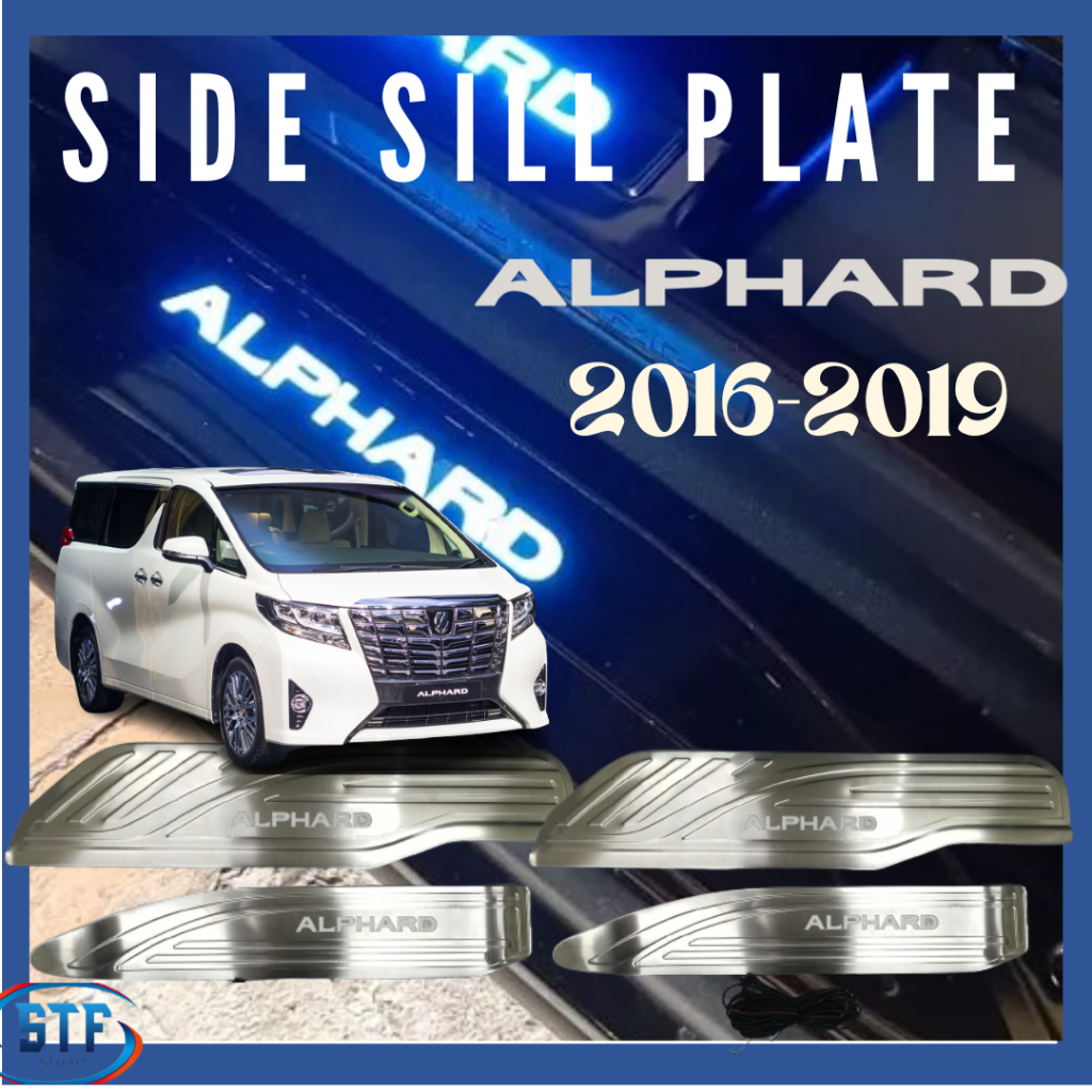 Toyota Alphard 2016-2019 ANH 30 Door side step Stainless Steel with LED ...