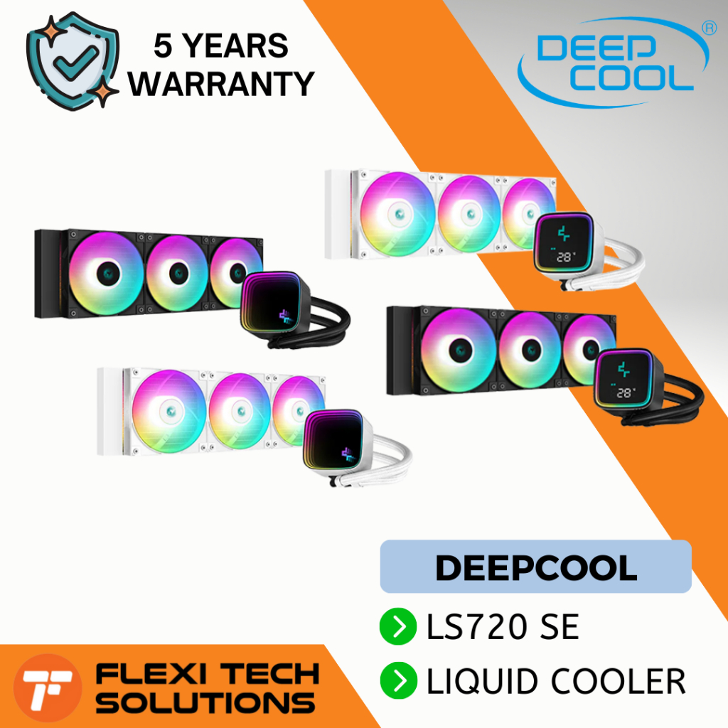 Flexi Tech DEEPCOOL LS720 SE DIGITAL AIO Water Cooling Black & White ...
