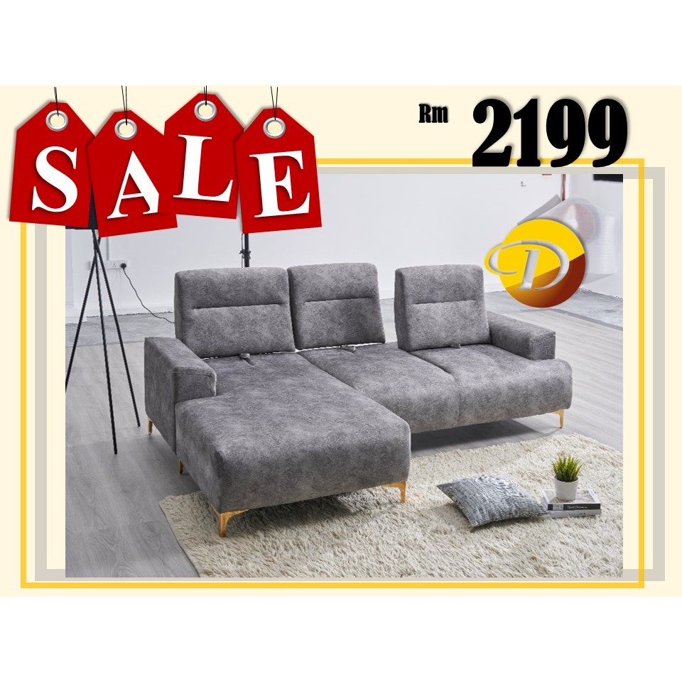 𝐑𝐄𝐀𝐃𝐘 𝐒𝐓𝐎𝐂𝐊 Best Seller Adjustable Backrest Big L-Shape Sofa [DB 2212 ...