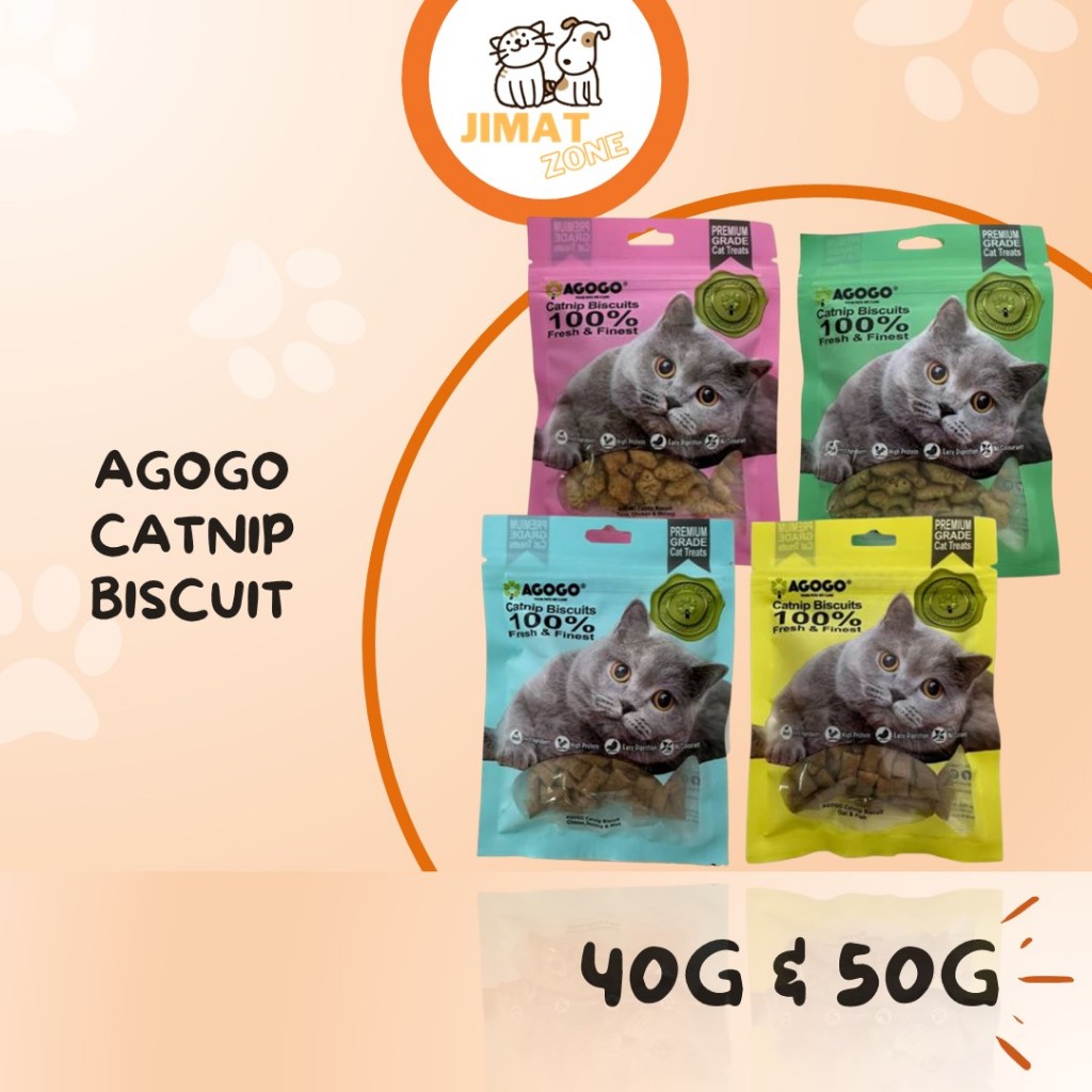 Agogo Catnip Biscuit 40G & 50G - (Oat & Fish / Cheese , Shrimp & Mint ...