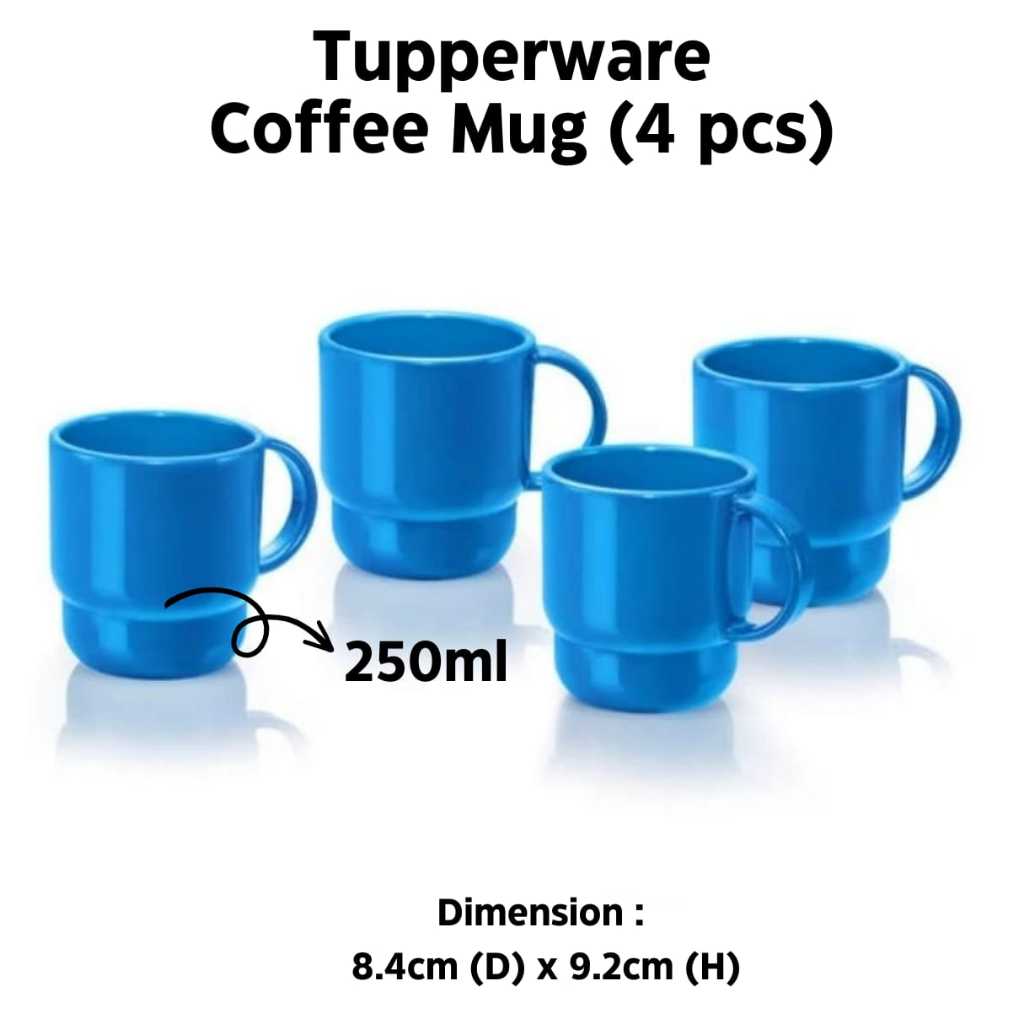 Tupperware Coffee Mugs 250ml (4 pcs) | Shopee Malaysia