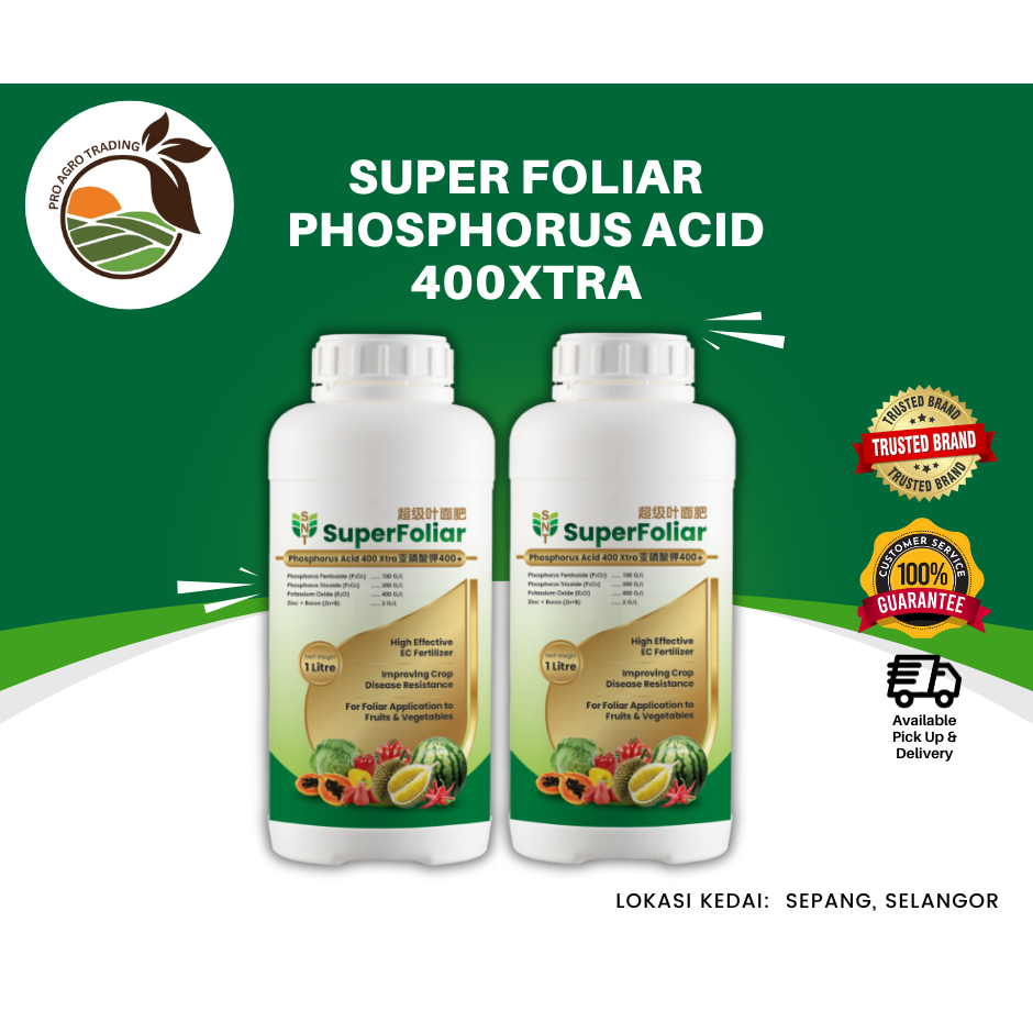 SnT SUPER FOLIAR PHOSPHORUS ACID 400XTRA (1L) - Rawatan Kanker Batang Durian, Foliar Subur ...