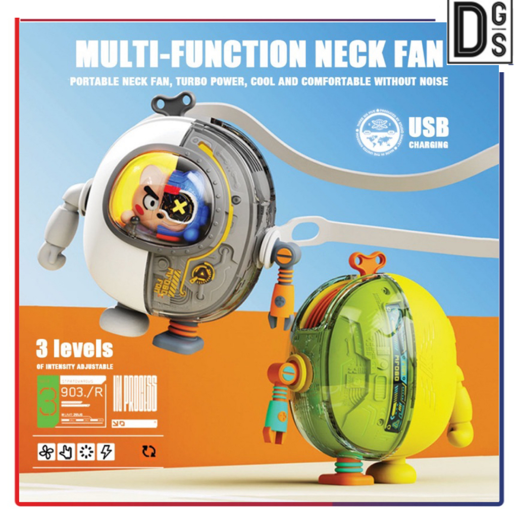 Rechargeable Mecha Creative Halter Fan Cartoon Handheld Fan Children ...
