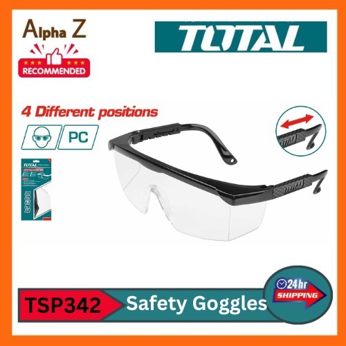 TOTAL Safety Goggles , w/ Adjustable Temples Length, Material ...
