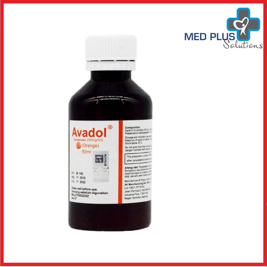 Avadol Suspension (Paracetamol 250mg/ml ) 90ml | Shopee Malaysia