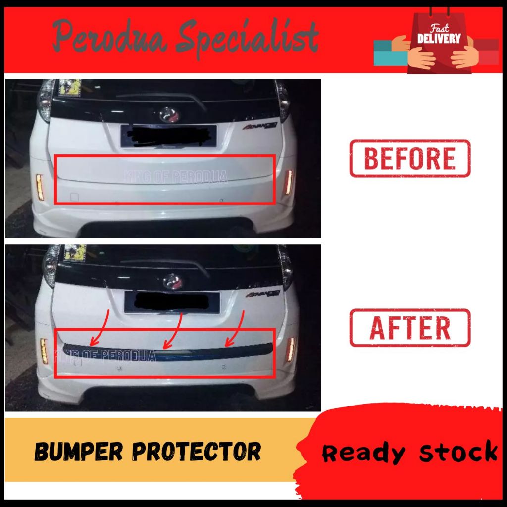 Perodua Alza 2014-2021 Rear Bumper Guard / Protector / Bumper Protector ...