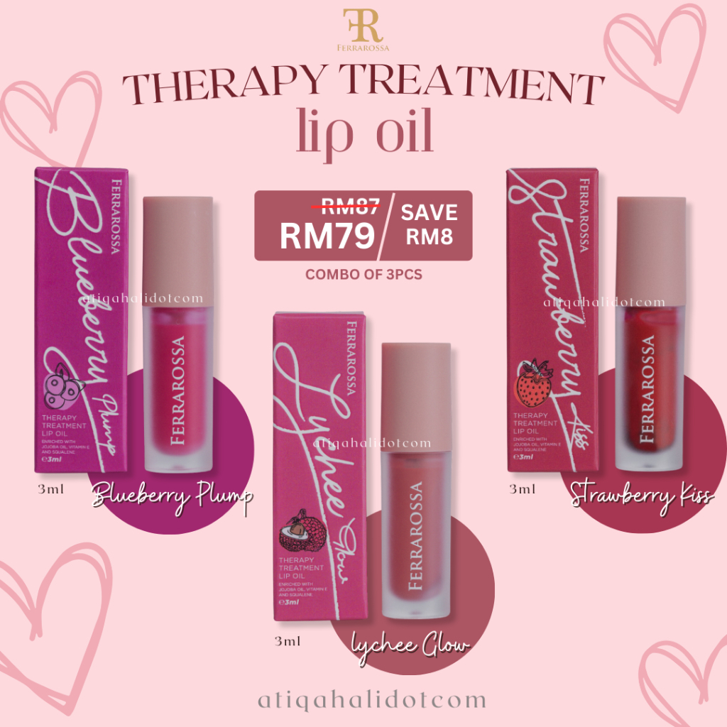 [ READY STOCK ] FERRAROSSA Therapy Treatment Lip Oil | Glossy Plumping ...