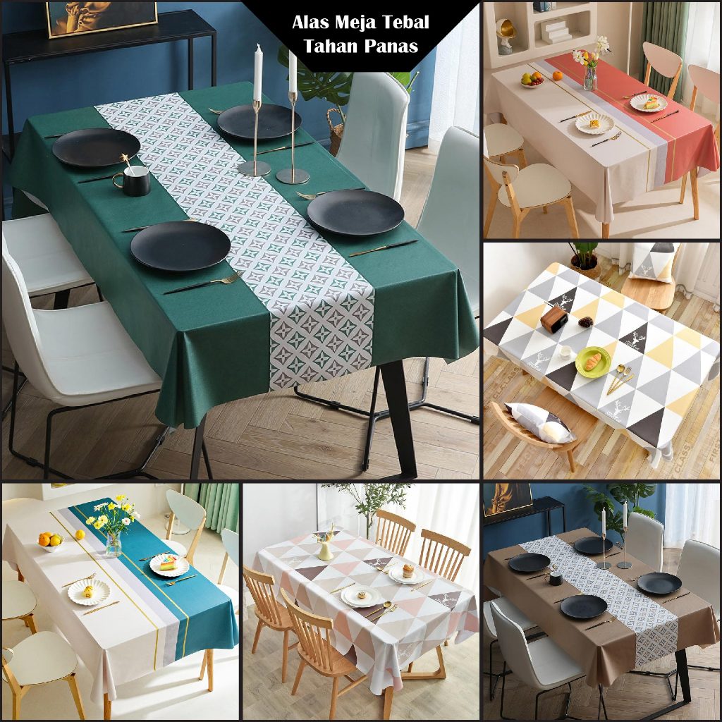 Tebal & Tahan Panas PVC Tablecloth Table Cover Kain Meja Alas Meja ...