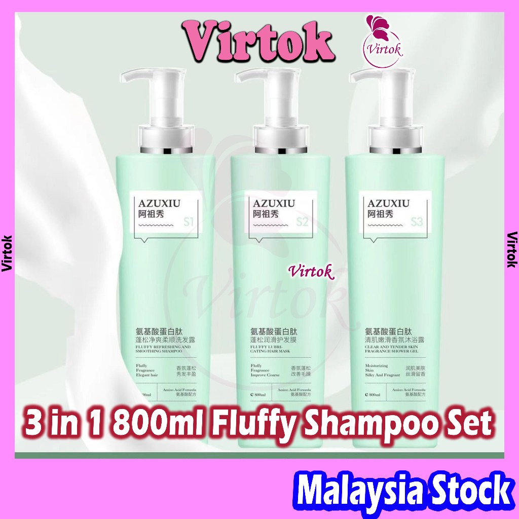 VIRTOK Amino Acid Shampoo Hair Mask Shower Gel Set Protein Peptide ...