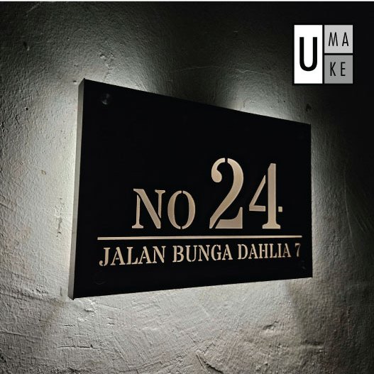 (Solar LED + Stainless Steel) Solar House Number Plate Customized ...