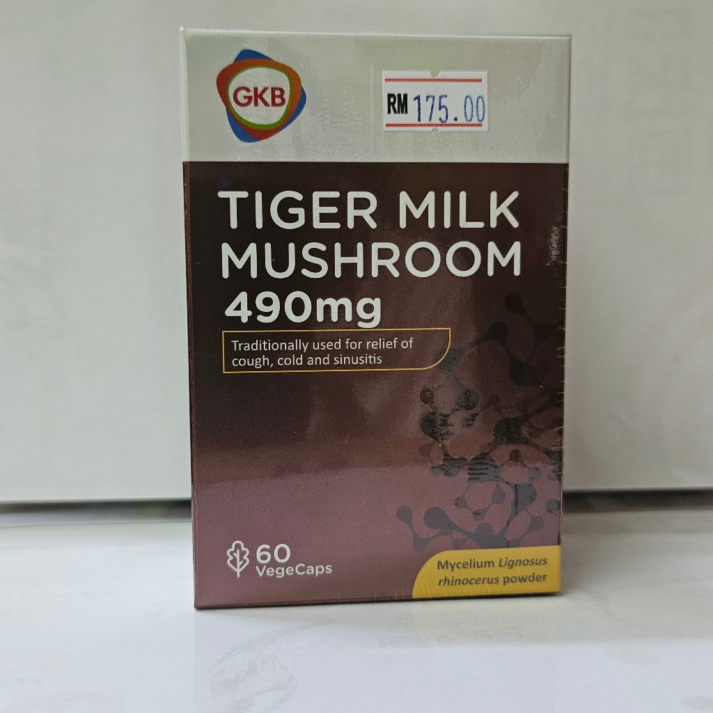 GKB Tiger Milk Mushroom 60 Vegecaps (Relief of Cough, Cold & Sinusitis ...
