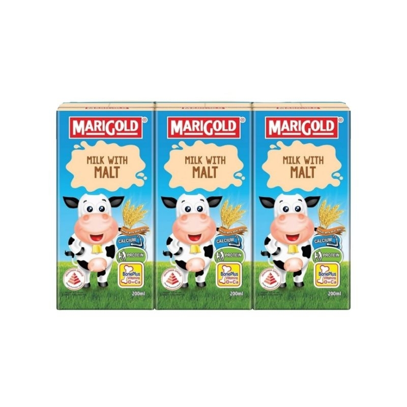 MARIGOLD UHT Milk 200ml x 3 Full Cream | Low Fat | Chocolate ...