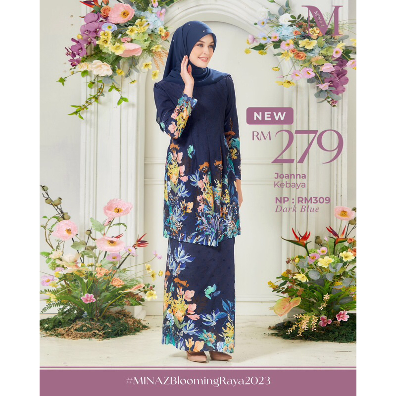 MINAZ JOANNA KEBAYA (DARK BLUE) | Shopee Malaysia